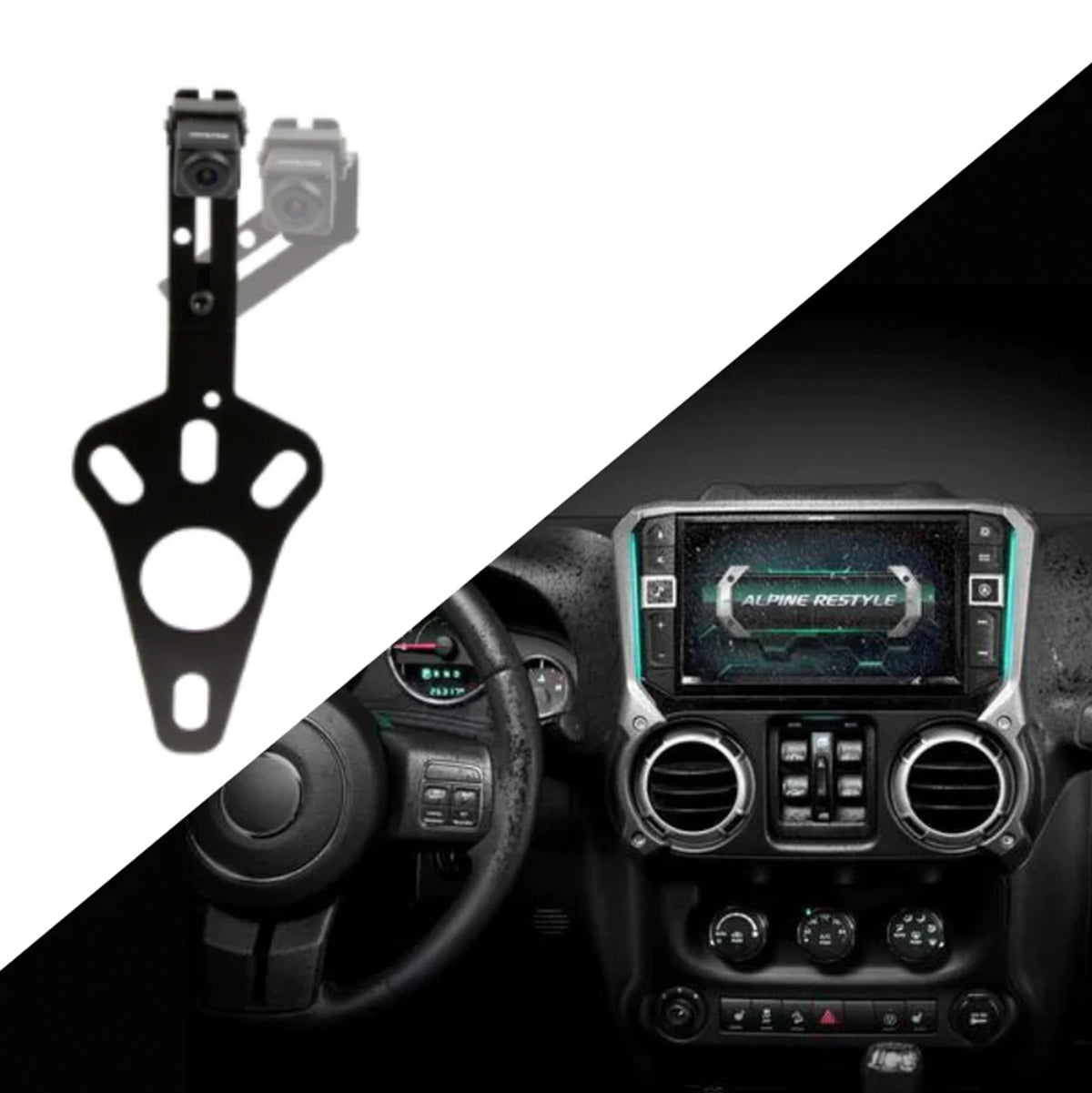 Alpine Restyle I509-WRA-JK 9" and Alpine HCE-RCAM Backup Camera Bundle ...