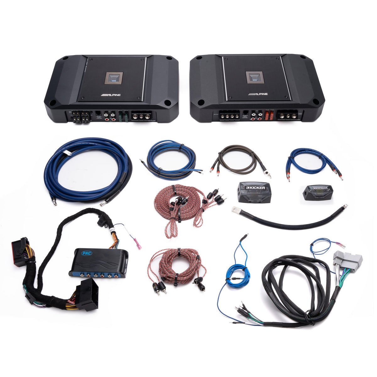 Alpine R Series Dual Amplifier Kit Bundle | '18- '23 JL Wrangler/ '20 ...