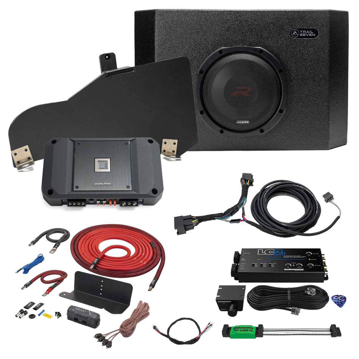 Alpine R Series Plug & Play 12" Tailgate Subwoofer w/ Mono Amp Bundle ...