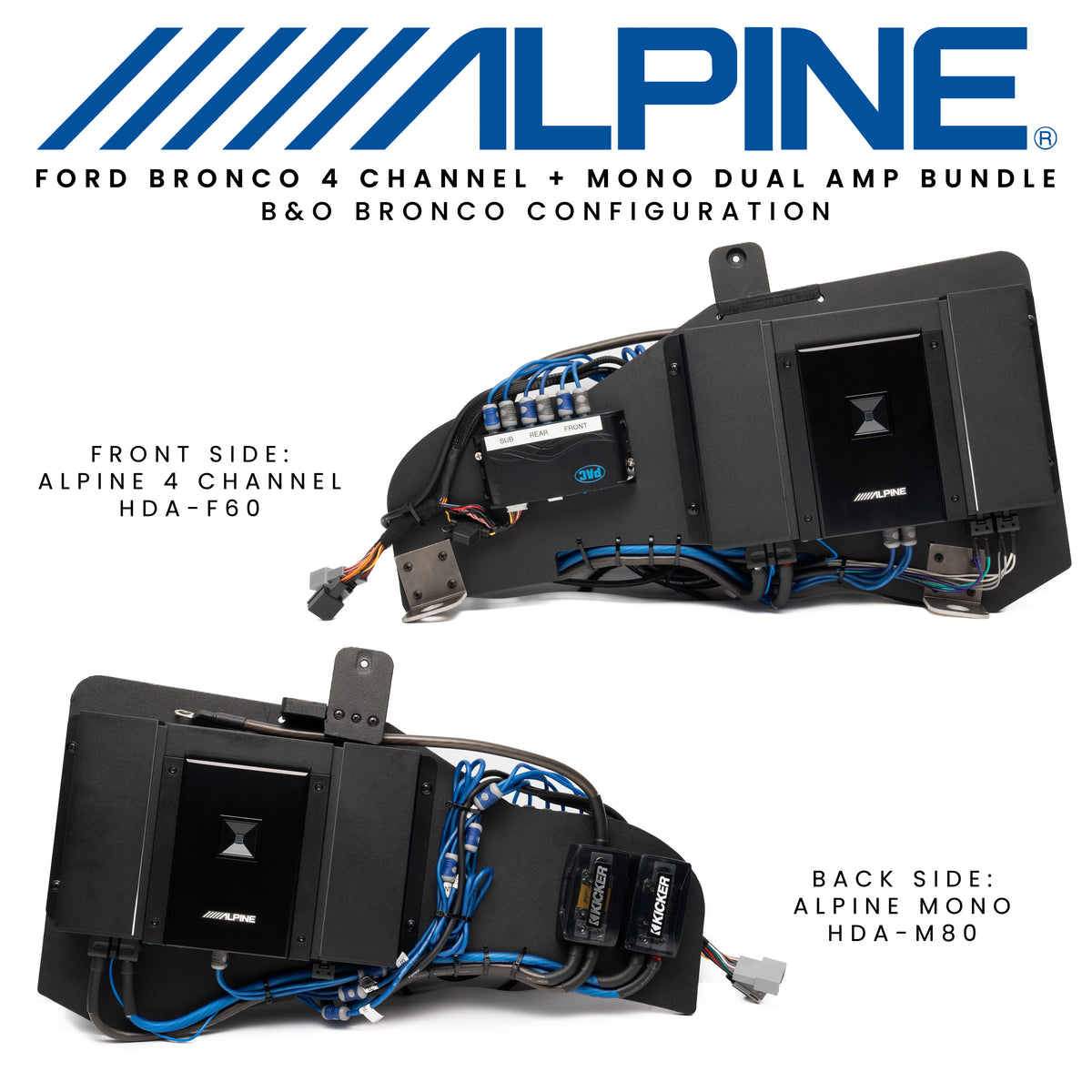 Alpine Status Series Plug & Play Dual Amplifier Bundle (B&O System ...