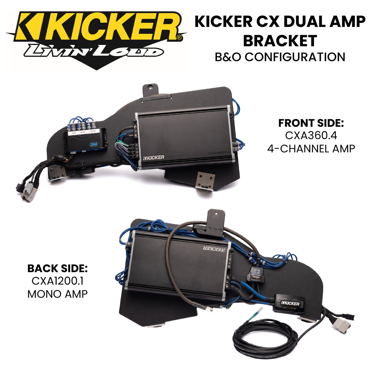 Kicker Plug & Play Dual CX Amp Kit Bundle Upgrade 2 & 4-Door (B&O Syst ...